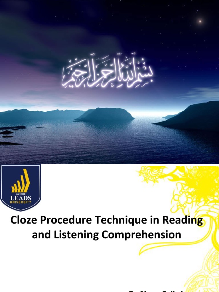 Cloze Procedure Technique in Reading and Listening Comprehension Slides ...