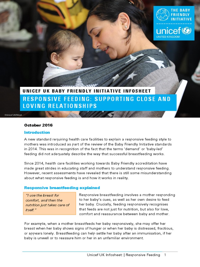 Responsive Feeding: Supporting Close and Loving Relationships | PDF ...