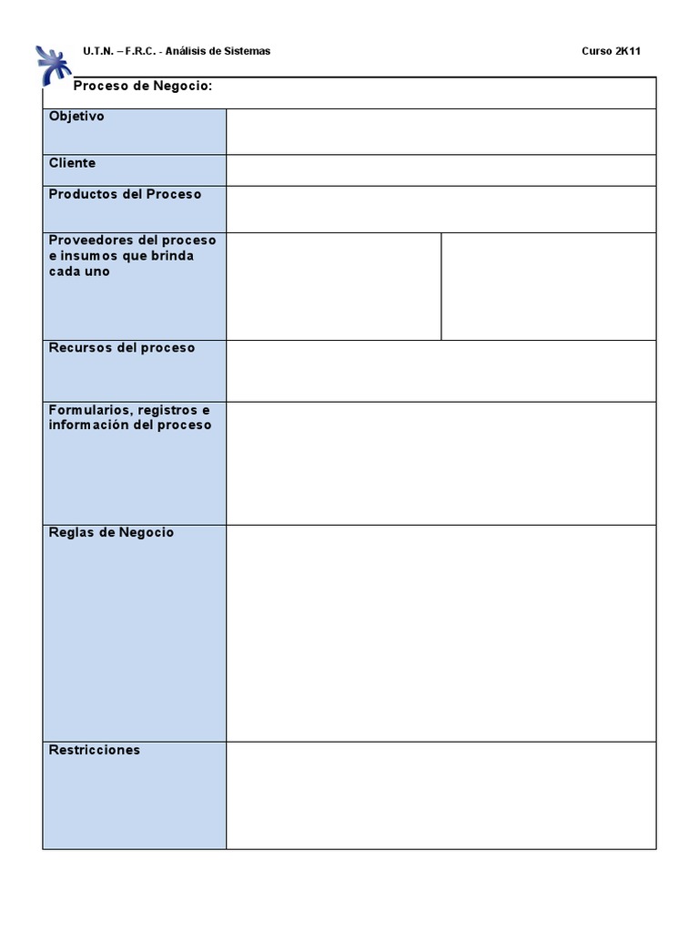 Plantilla de Ficha de Proceso | PDF