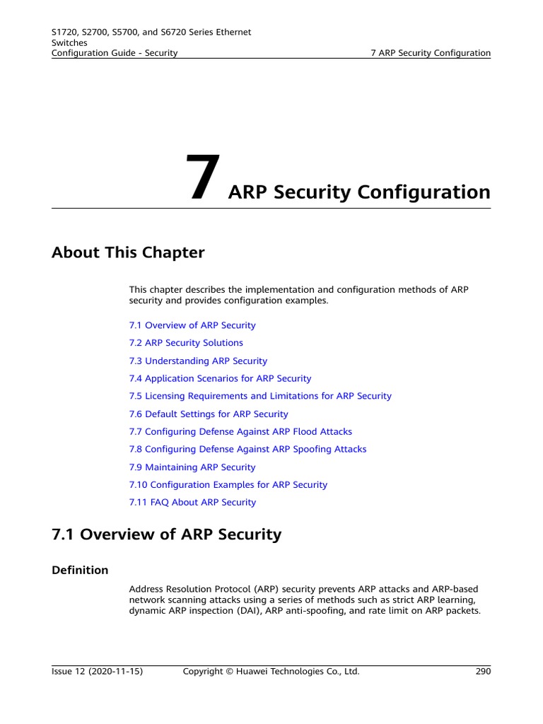01 07 Arp Security Configuration Pdf Network Switch Computer Network
