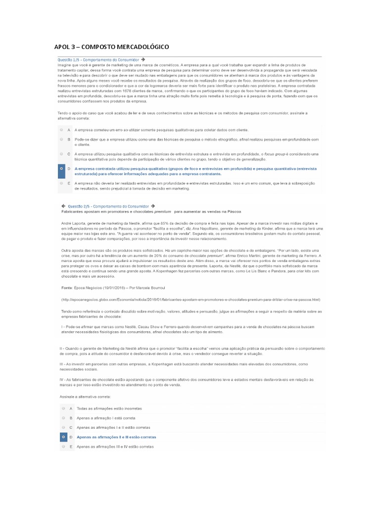 Apol 3 - Composto Mercadológico | PDF