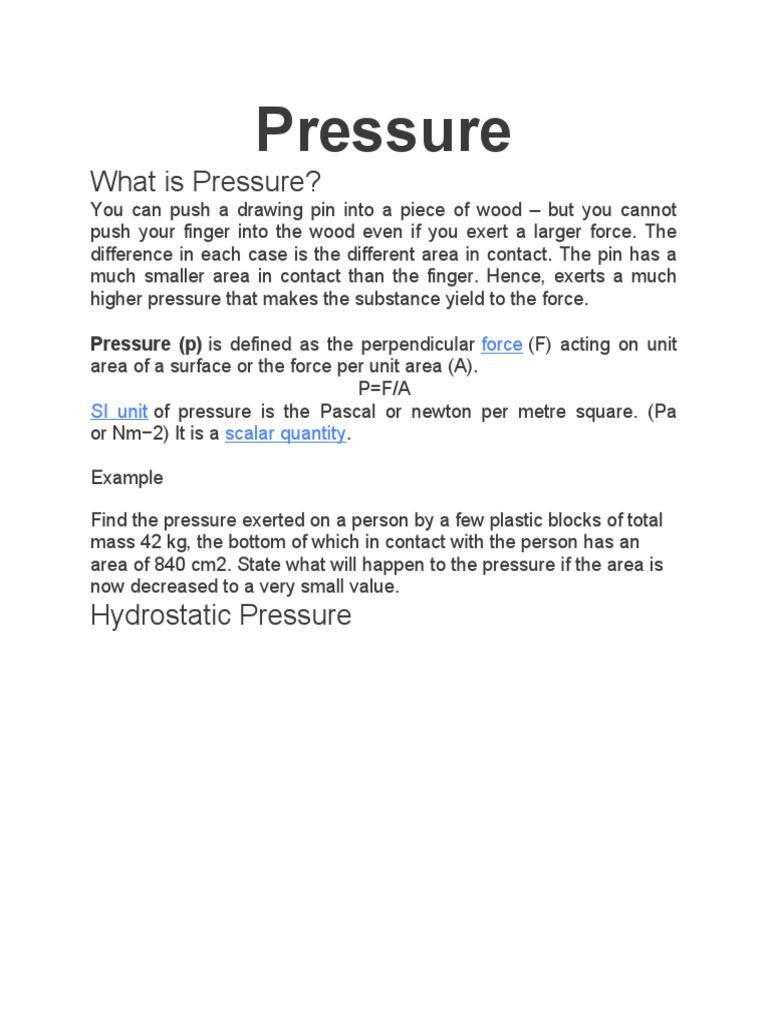 Under Pressure: An In-Depth Exploration of Pressure, Its Measurement ...