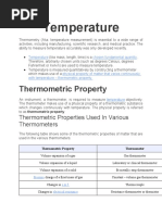 Thermometric properties store