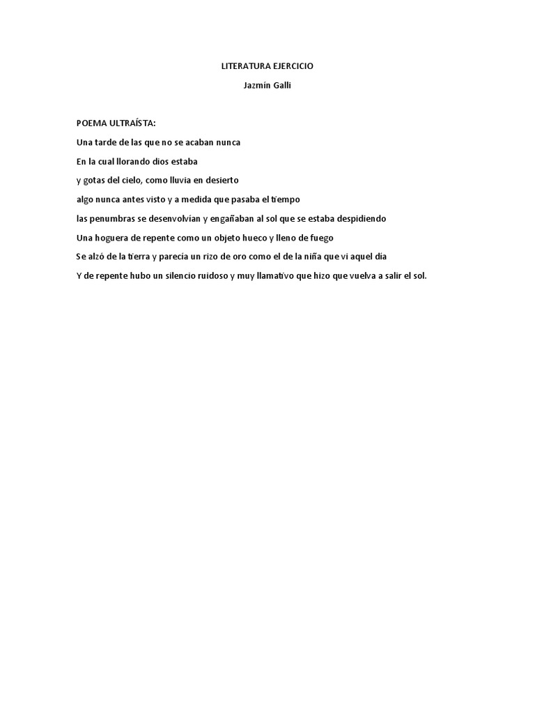 Poema Ultraísta: Tarde Eterna y Mística | PDF | Poesía | Clásicos