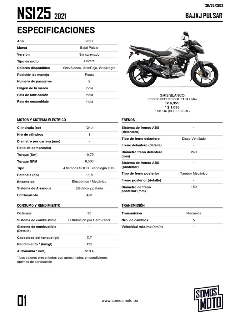 Pulsar NS125 | PDF | Tecnologías automotrices | Fabricantes de ...