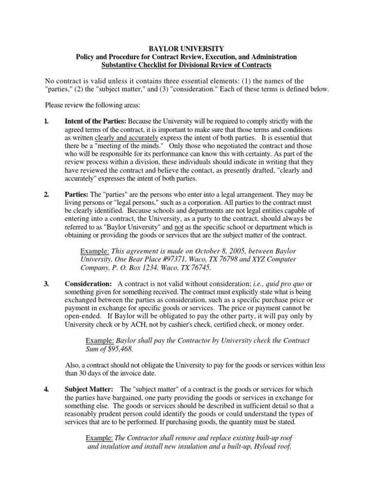 Policy and Procedure For Contract Review | PDF | Indemnity | Legal Concepts