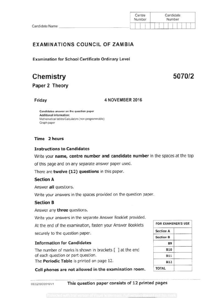 g12 Chemistry p2 2016 | PDF