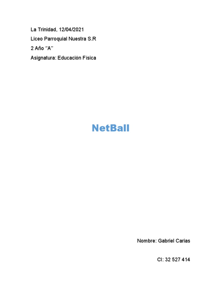 Introducción al Netball y sus Reglas | PDF | Deportes | Reglas y ...