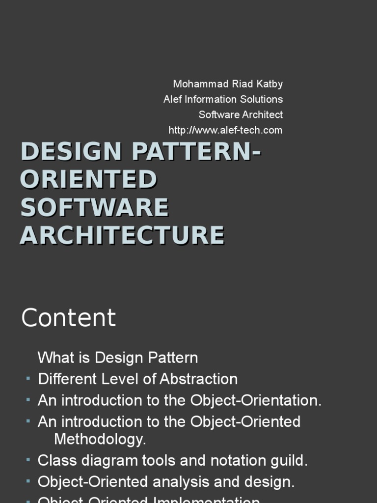 Object-Oriented Analysis and Design | PDF | Object Oriented Programming | Abstraction (Computer ...
