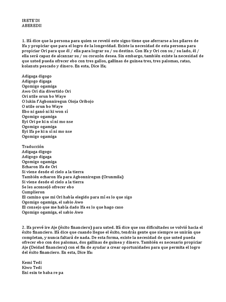 5 Irete Odi Ingles | PDF | Comportamiento religioso y experiencia | Adivinación