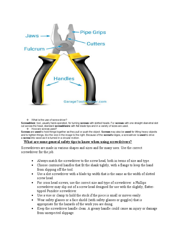 What Are Some General Safety Tips To Know When Using Screwdrivers ...