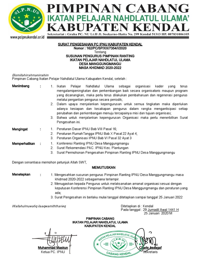 SP PR IPNU Contoh | PDF