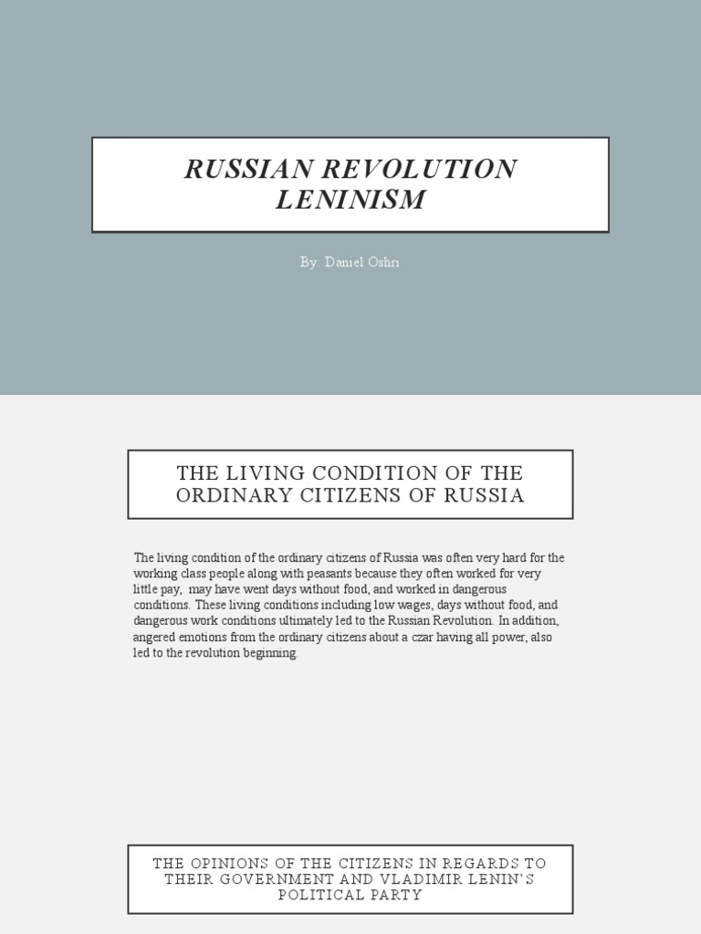 Russian Revolution Leninism | PDF | Vladimir Lenin | Joseph Stalin