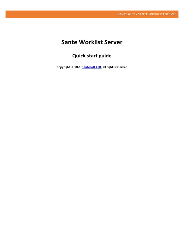 Sante Worklist Server QSG 1 | PDF | Port (Computer Networking) | Databases