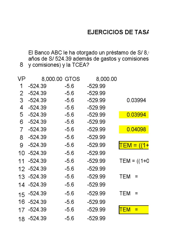 Ejercicio de Tcea | PDF | Servicios financieros | Inversores institucionales