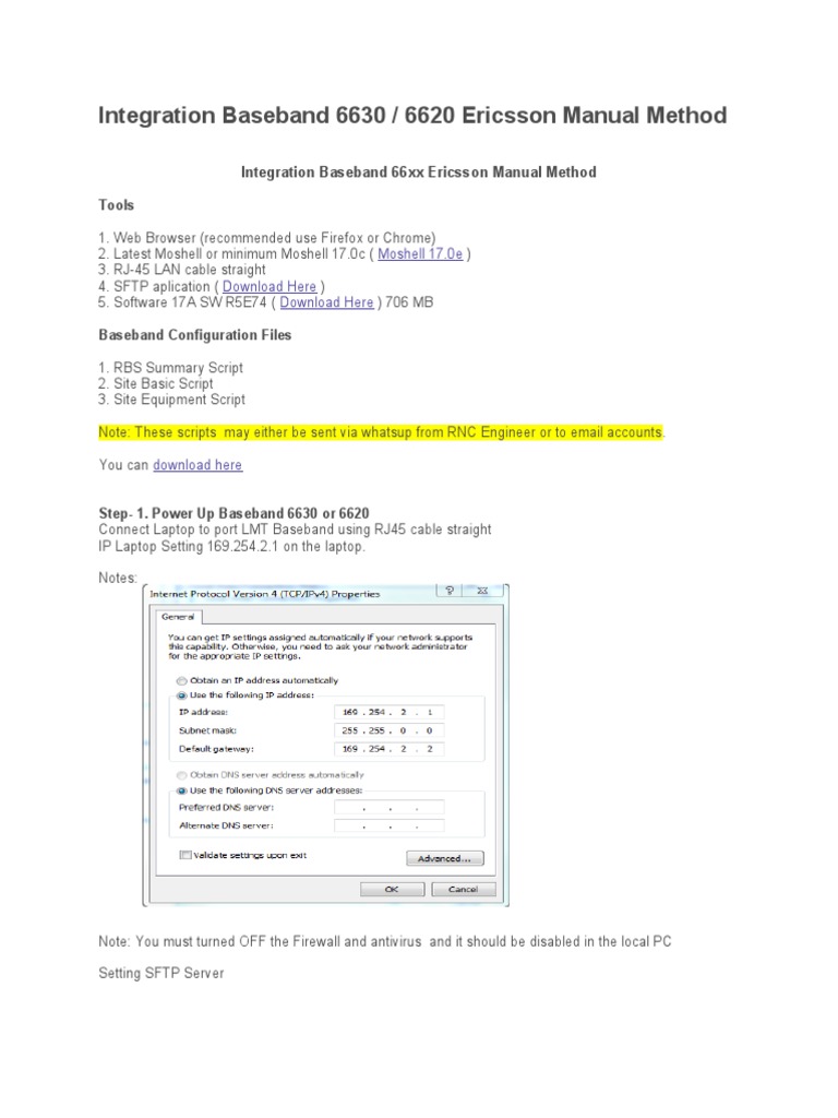 Integration Baseband 66xx Ericsson Manual Method Tools | PDF | File Transfer Protocol | Computer ...