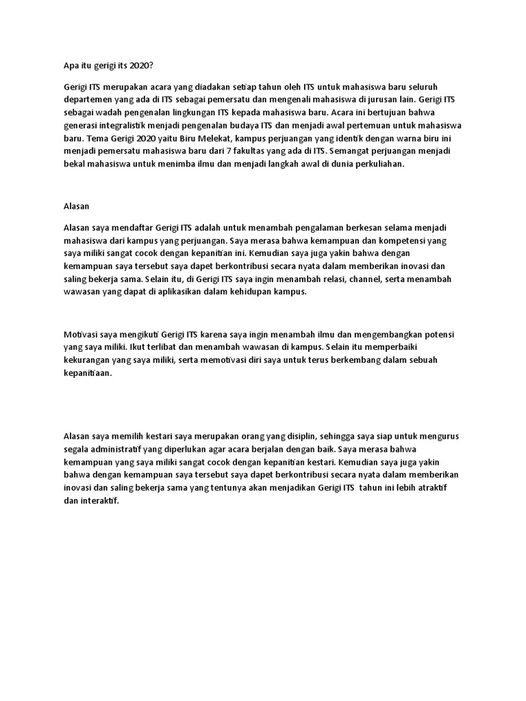 Apa Itu Gerigi Its 2020-1 | PDF