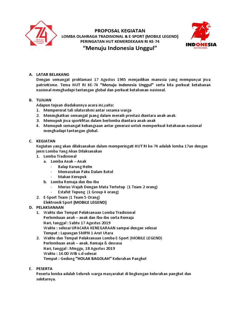 Proposal Kegiatan 17an ML | PDF