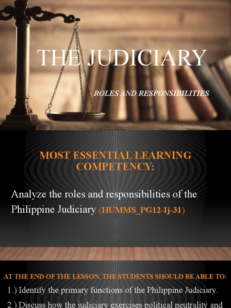 The Philippine Judiciary: Roles and Responsibilities | PDF | Supreme ...