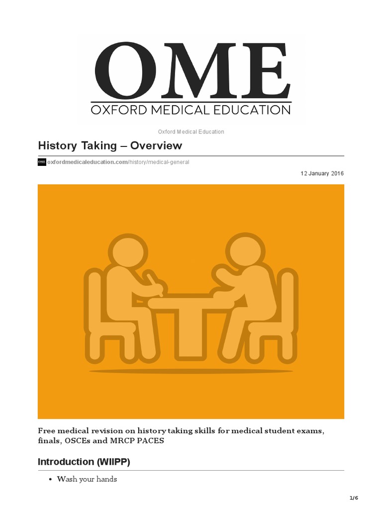 Comprehensive Guide to Taking a Thorough Patient History | PDF ...