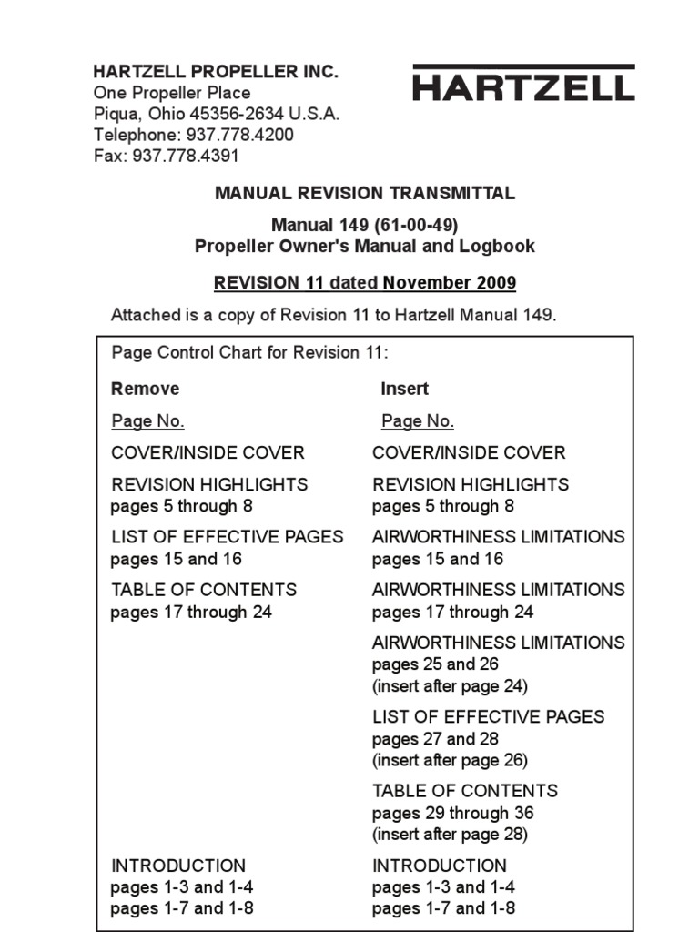Manual Hartzell | PDF | Aircraft | Federal Aviation Administration