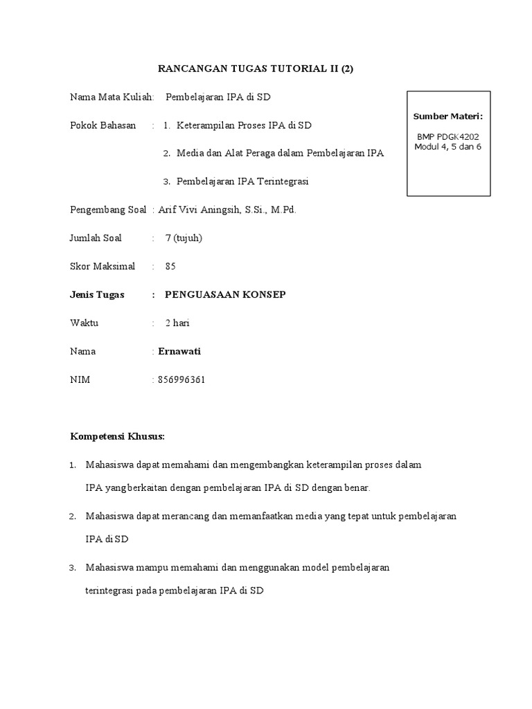 TT2, Pembelajaran IPA Di SD, 22mei21 | PDF