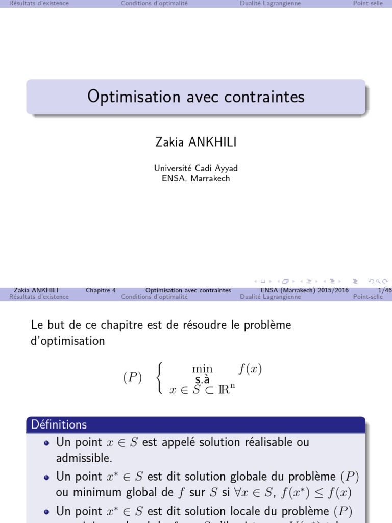 Chap 3 | PDF | Optimisation linéaire | Extremum