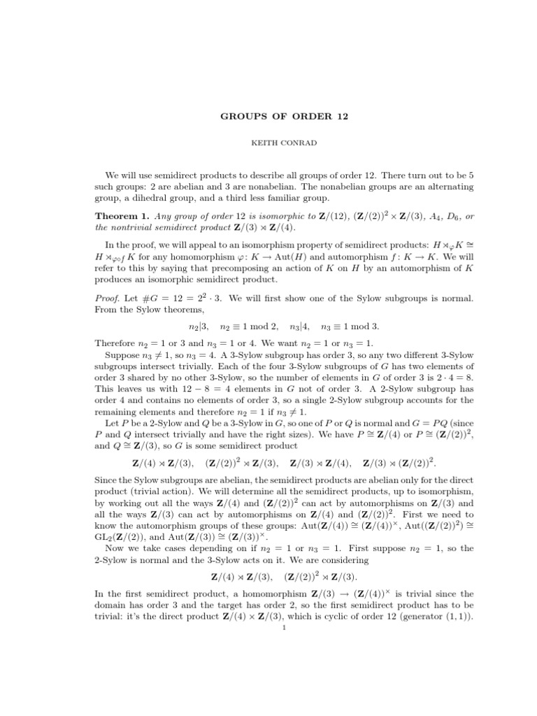 Group 12 | PDF | Group (Mathematics) | Group Theory