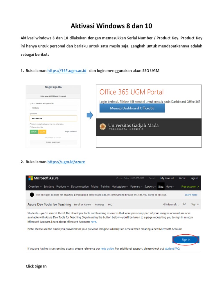 Aktivasi Windows 8 dan 10 di UGM | PDF | Karier & Perkembangan | Bisnis