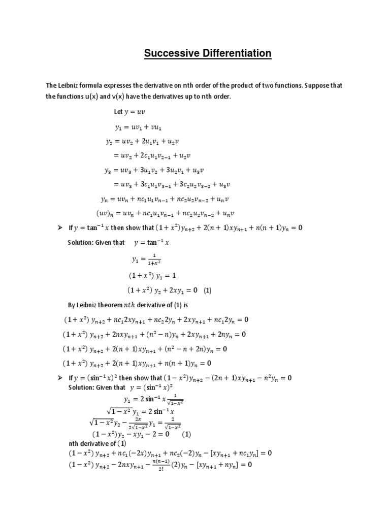 Successive Differentiation 4 | PDF | Derivative | Abstract Algebra