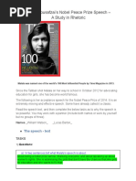 Malala's Nobel Speech: A Rhetorical Analysis | PDF | Malala Yousafzai ...
