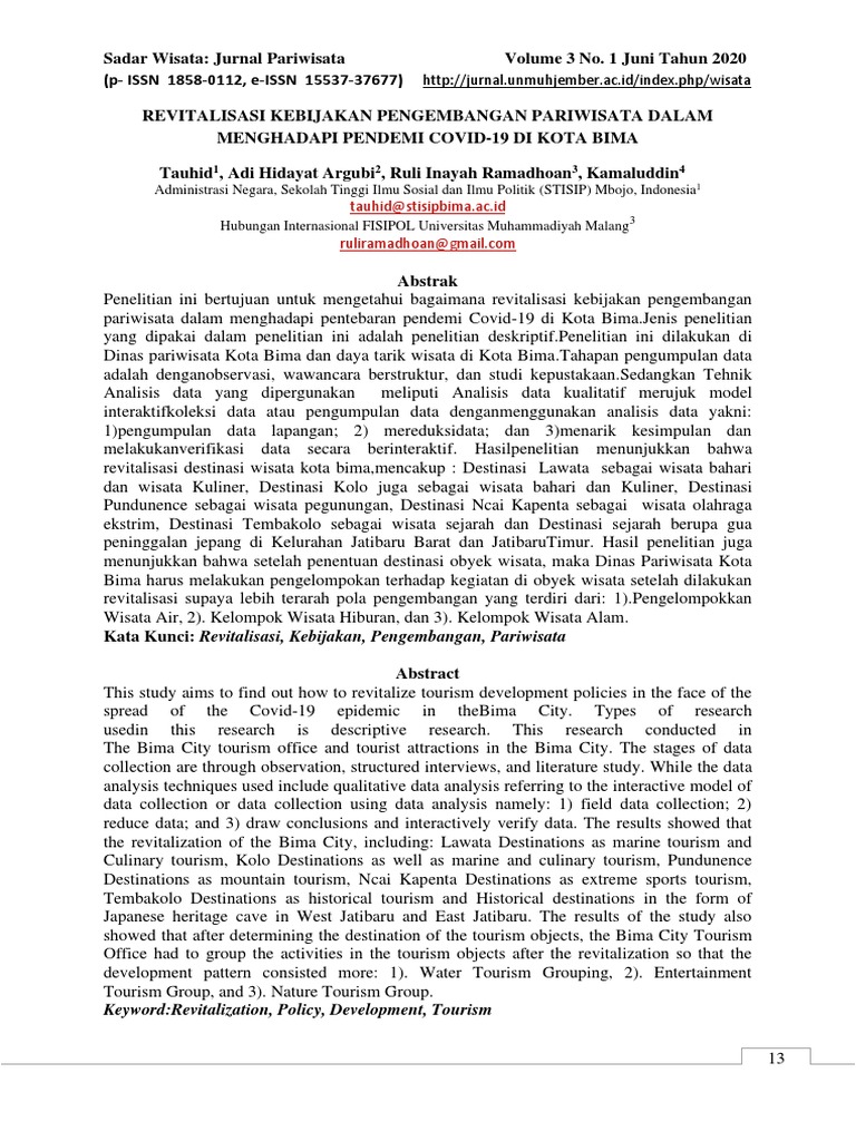 Jurnal Pariwisata Bahari Cov | PDF