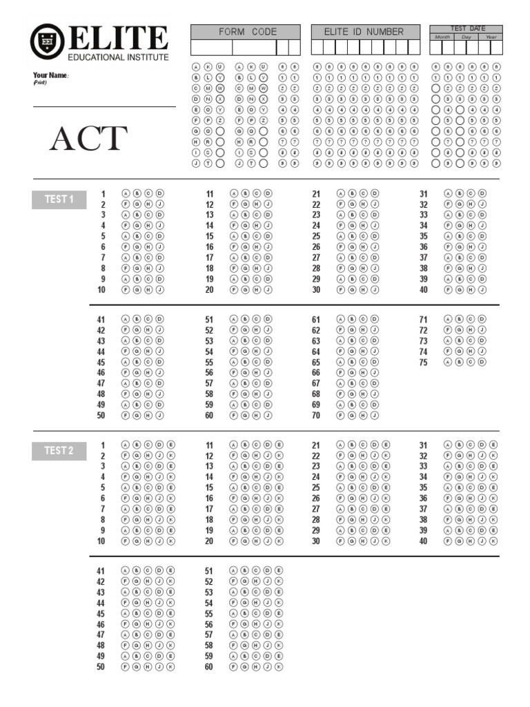 ACT Scantron | PDF