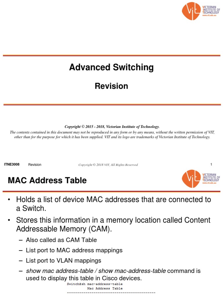 Revision Advanced Switching | PDF | Router (Computing) | Network Switch