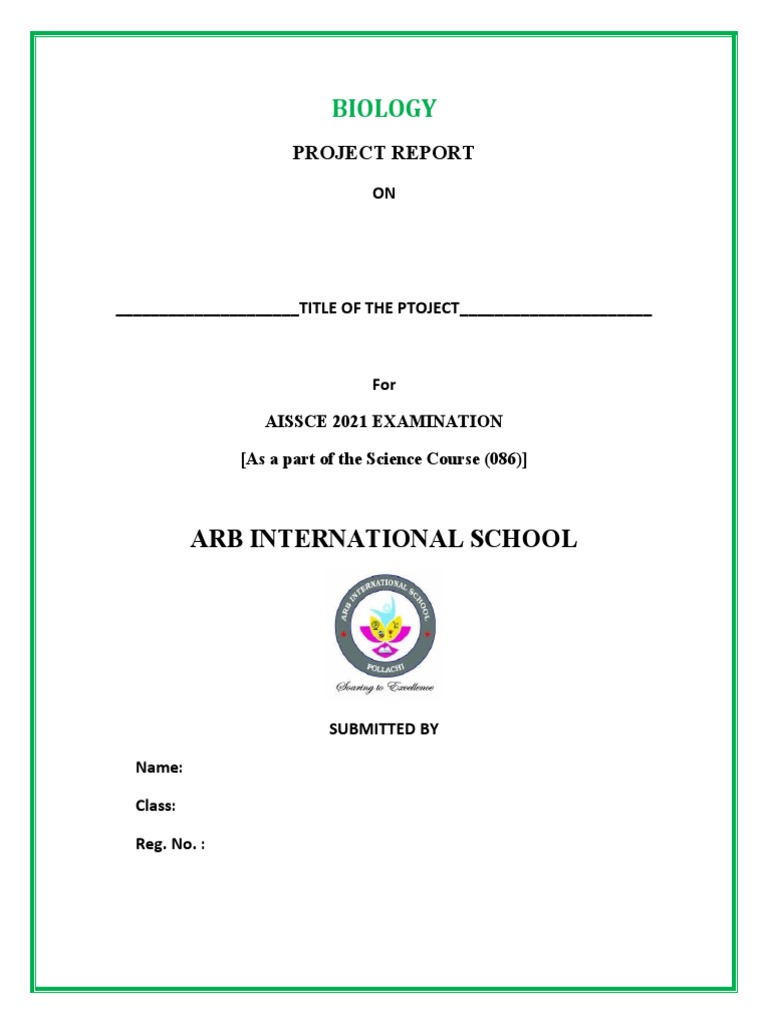 Class X Project Front Page | PDF