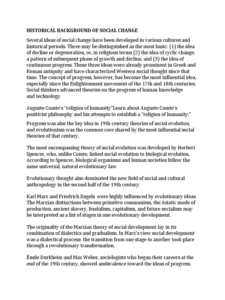 Theories of Social Change Explained | PDF | Social Theory | Sociology