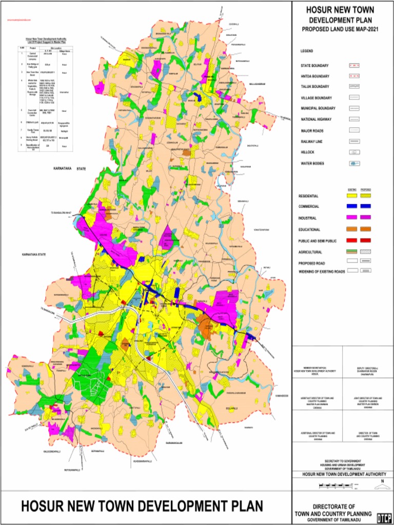 Hosur New Town Development Plan Map | PDF