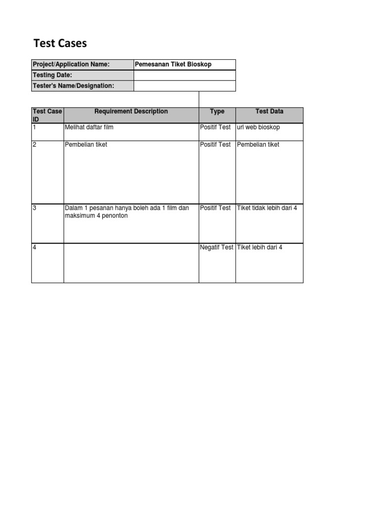 Contoh Test Case Pembelian Tiket | PDF
