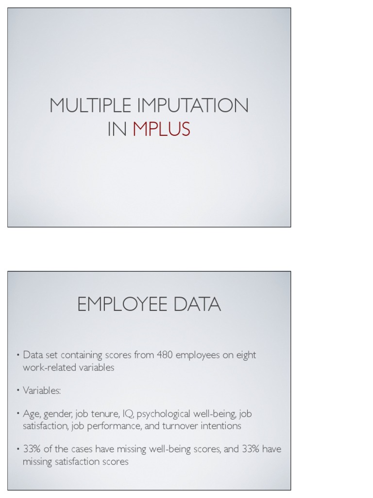 Mplus Multiple Imputation | PDF | Degrees Of Freedom (Statistics) | Standard Error