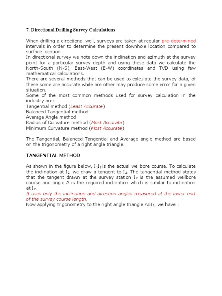 Directional Drilling Survey Calculations: Least Accurate | Download ...