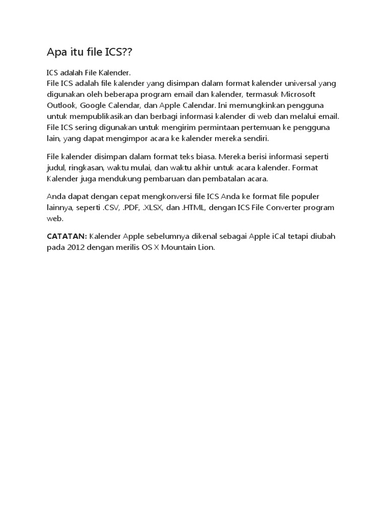 Apa Itu File ICS | PDF | Komputer