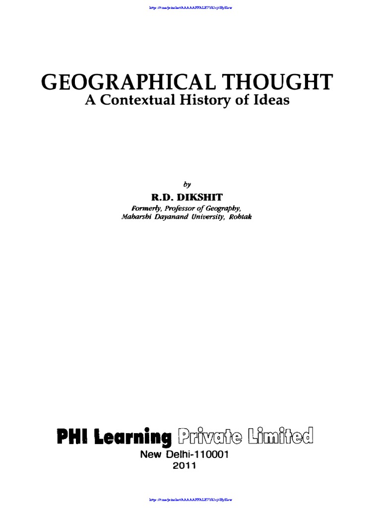 Geographical Thought R D Dikshit Sir | PDF | Geography | Space