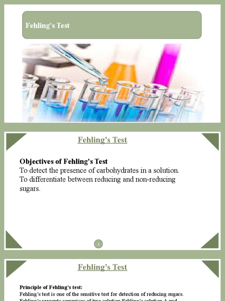 Fehling's Test for Reducing Sugars | PDF | Cooking, Food & Wine ...