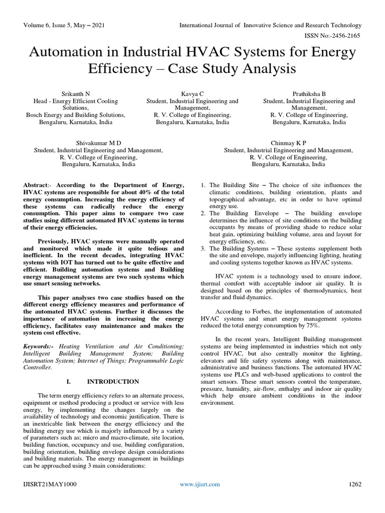 Automation in Industrial HVAC Systems For Energy Efficiency - Case ...