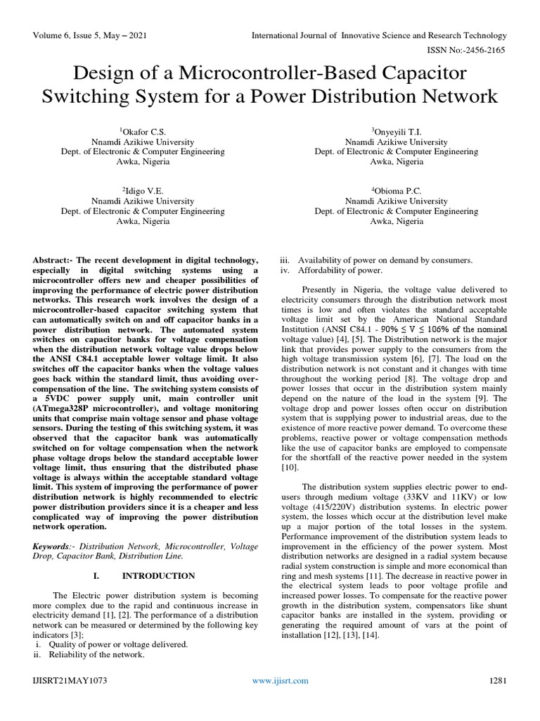 Design of A Microcontroller-Based Capacitor Switching System For A ...