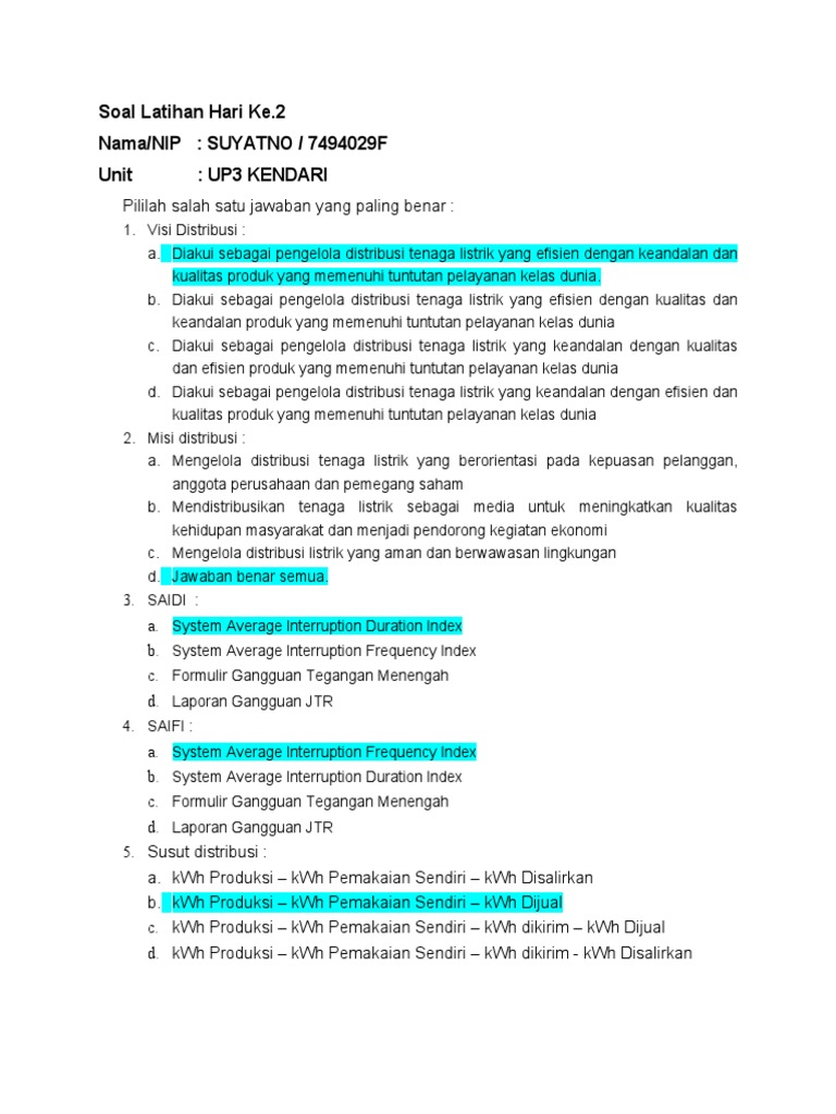 Soal Latihan Hari Ke.2 | PDF
