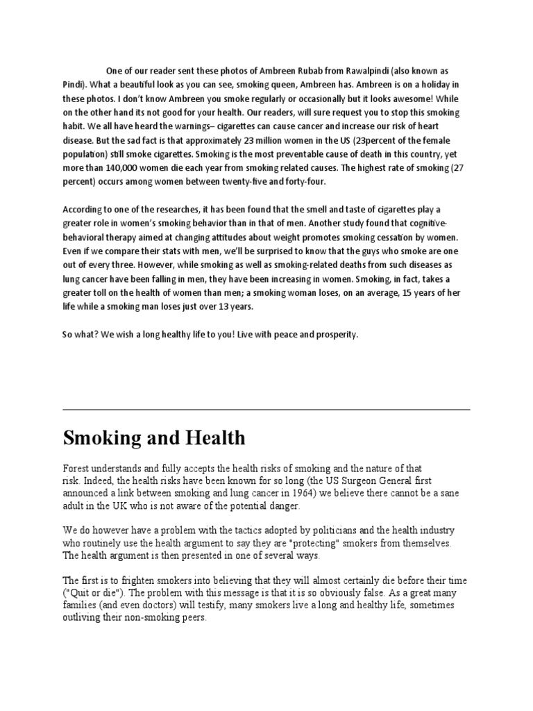 Smoking and Health | PDF | Smoking | Tobacco Smoking