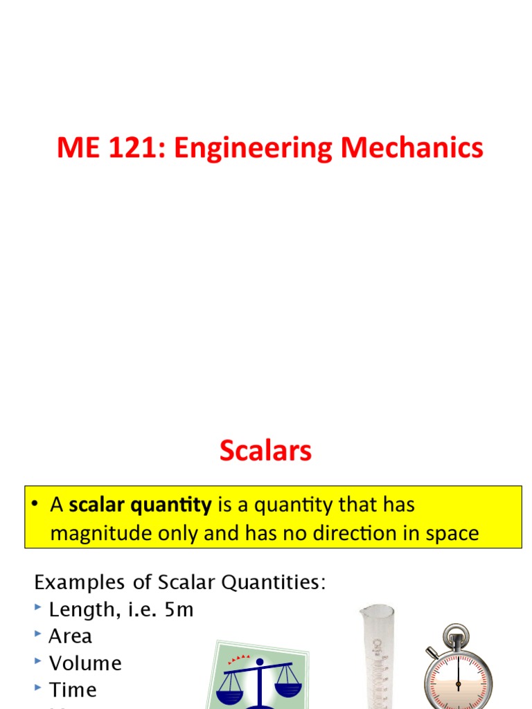 Engineering Mechanics: Scalars, Vectors | PDF | Euclidean Vector | Sine