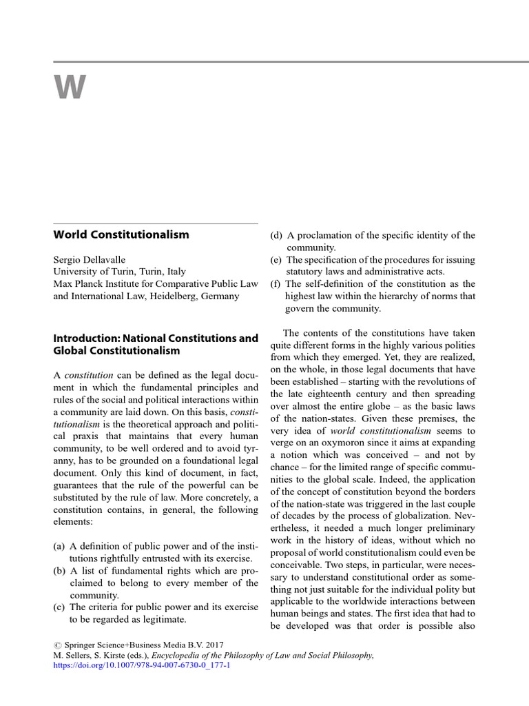 World Constitutionalism: Introduction: National Constitutions and ...