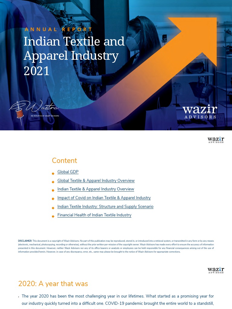 Annual T and A Industry Report-2021 | PDF | Yarn | Textiles